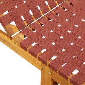 Lehátka 2 ks červená masivní akáciové dřevo a textil 3214211