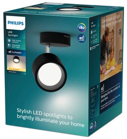 Philips Bracia LED stropní bodovka 1 zdroj černá