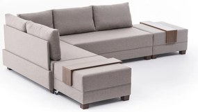 Hanah Home Rohová pohovka FLY krémová s lenoškou vlevo 825BLC2672