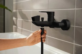 Hansgrohe Rebris E, nástěnná vanová baterie, černá matná, 72450670