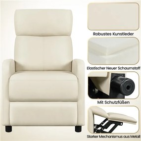 Křeslo Yaheetech – béžová, umělá kůže (257073423786)