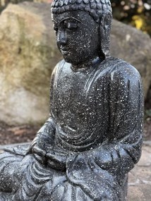 Socha Buddha z terrazza (teraco) 60 cm – ruční výroba Jáva
