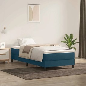 Postel Box Spring bez matrace tmavě modrá 100x210 cm samet 3315817