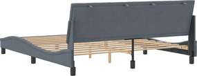Rám postele bez matrace Hanko tmavě šedý 180 x 200 cm samet 3207862