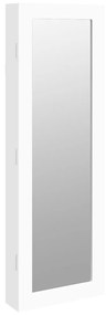 Zrcadlová šperkovnice nástěnná bílá 30 x 8,5 x 90 cm - Default Title