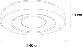 Stropní svítidlo černé včetně stmívatelné RGBW LED s dálkovým ovládáním - Arco