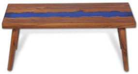 Konferenční stolek River - teak a pryskyřice | 100x50x40 cm