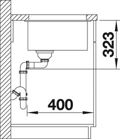 Granitový dřez Blanco SUBLINE 700 U Level InFino tartufo dřez vlevo 523545