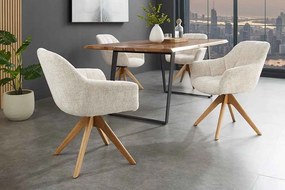 Designová otočná židle Vallerina šampaňská béžová / dub