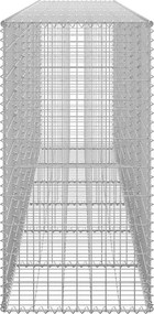 Gabionová zeď s víky z pozinkované oceli 300 x 50 x 100 cm 143592