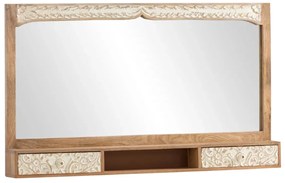 furniture-nabytek.cz - Masivní koupelnové zrcadlo Delmar z mangového dřeva, lakované, hnědé – 130×75 cm