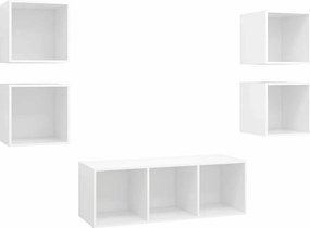 5dílný set TV skříněk bílý dřevotříska 3079610