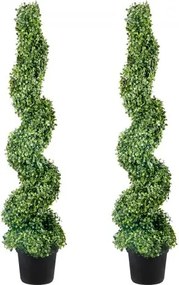 Umělé topiary Zimostrázové stromy, 1,2 m vysoké (2 kusy) Umělá topiová rostlina