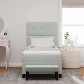Postel s boxspringem s čelo Světle šedá 200 x 80 cm samet 3344474