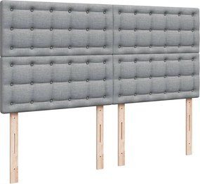 Box spring postel s matrací světle šedá 200 x 200 cm textil 3291401
