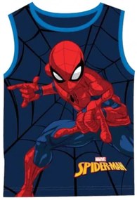 Setino - Chlapecké bavlněné tričko bez rukávů (nátělník) Spiderman Marvel - tm. modré 98