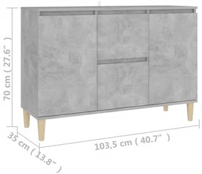 Příborník Helston - 103,5x35x70 cm | betonově šedý