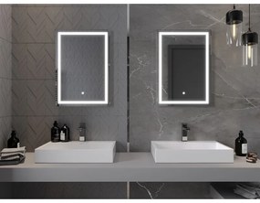 Mexen Miko podsvícené koupelnové zrcadlo 50 x 70 cm, LED 6000K, ventilátor - 9819-050-070-611-00