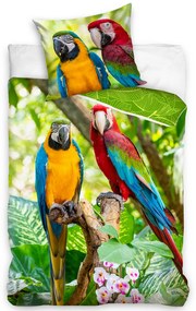 Bavlněné povlečení Barevní papoušci Ara