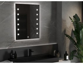 Mexen Ner, LED koupelnové zrcadlo s podsvícením 60x80 cm, 6000K, ochrana proti zamlžování, 9809-060-080-611-00
