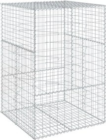 Gabionový koš s víkem 100 x 100 x 150 cm pozinkované železo 3295213