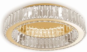 Toolight Toolight, LED stropní křišťálové svítidlo 39cm, 24W, 4000K, 1500lm, APP1719-C 40, zlatá lesklá, OSW-09300
