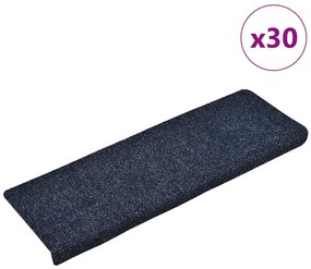 Schodové rohože samolepicí 30 ks 65 x 21 x 4 cm modré s obdélníkovým okrajem 3365696