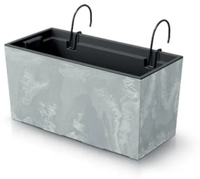 PROSPERPLAST Závěsný truhlík - URBI CASE W Beton Effect Rozměr: 39,5x18,5 cm, Barva: marengo