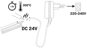 LED Pásek NEON 5m LED/40W/24V modrá IP65