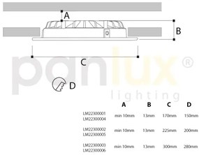Svítidlo downlight THIN vestavné hranaté 24W neutrální LEDMED LM22300006