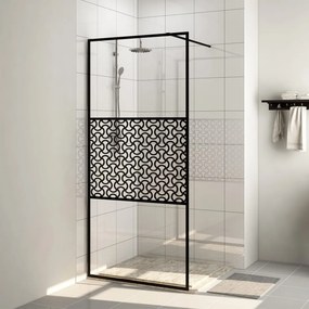 Zástěna do průchozí sprchy čiré ESG sklo 100 x 195 cm černá 151030