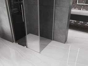 Mexen Velar L, sprchový kout s posuvnými dveřmi 100 x 90 cm, 8mm šedé sklo, broušená ocel, 871-100-090-43-97