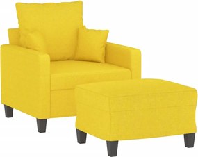 Křeslo s podnožkou světle žluté 60 cm textil 3201086