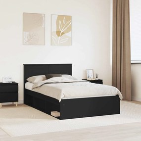 Rám postele s čelo Černá 120 x 200 cm Kompozitní dřevo 3407905