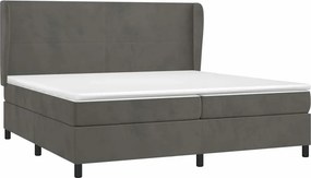 Box spring postel s matrací tmavě šedá 200x200 cm samet 3129112