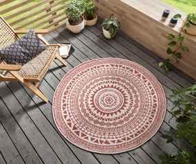 NORTHRUGS - Hanse Home koberce Kusový koberec Twin Supreme 105427 Coron Cayenne kruh – na ven i na doma - 200x200 (průměr) kruh cm