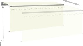 vidaXL Automatická zatahovací markýza s roletou 3,5x2,5 m [3069410] Barva: krémová