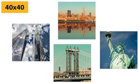 Set obrazů krásy města New York Varianta: 4x 60x60