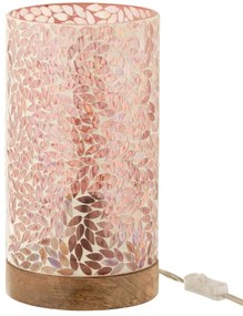 Růžová skleněná stolní lampa J-line Mozze 29,5 cm