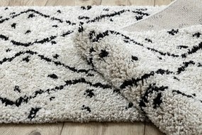 Dywany Łuszczów, Běhoun Berber Tetuan B751 cream, 80x200, bílá, obývací pokoj