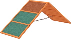 PawHut Psí Agility Most - Agility Nástroj pro Psy s Skládacím Mostem, Protiskluzový Povrch, Nastavitelná Výška pro Zahradu, 173 x 59 x 66 cm, Oranžová
