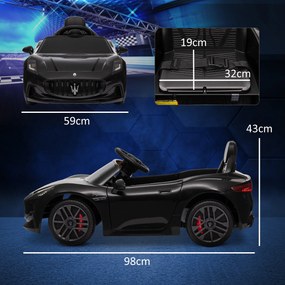 Dětské elektrické auto AIYAPLAY Maserati Gran Turismo Folgore, 12V s dálkovým ovládáním 2.4G, LED světla, hudba, klakson, MP3, auto pro děti od 3 do …