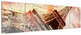 Obraz - Eiffelova věž ve vintage stylu (170x50 cm)