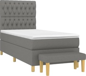 Box spring postel s matrací tmavě šedá 90x190 cm textil 3137358