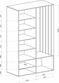 Předsíňová stěna MILON | 100 cm | se zrcadlem a sedákem | UNI provedení | kašmír