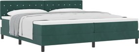 Postel s boxspringem s matrací Tmavě zelená 200 x 200 cm samet 3339131