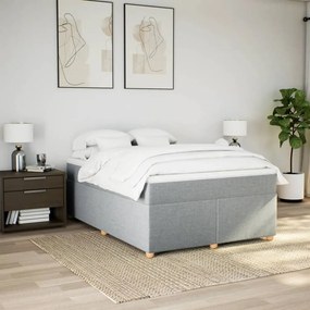 Box spring postel s matrací světle šedá 160 x 200 cm textil 3285387