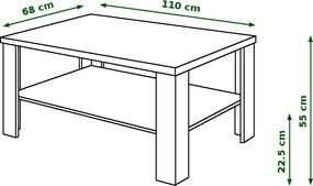 Mazzoni FALCO 110x68 bílý - Konferenční stolek