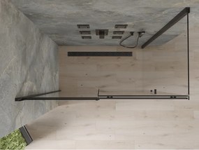 Mexen Omega sprchový kout 140x80cm, 8mm sklo, černý profil-čiré sklo, 825-140-080-70-00