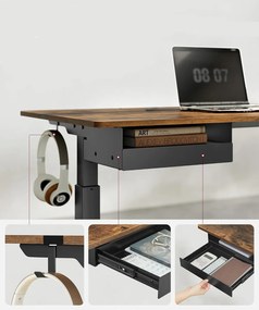 Goleto Elektricky nastavitelný PC stůl | 60 x 140 x 72 -120 cm